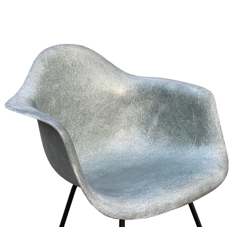Early Seafoam Green Eames Armchair by Zenith Plastics For Sale at 1stDibs