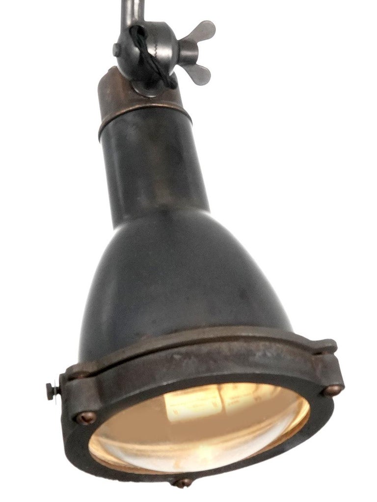 Early Spun Copper and Cast Brass Articulated Spot Light For Sale at ...