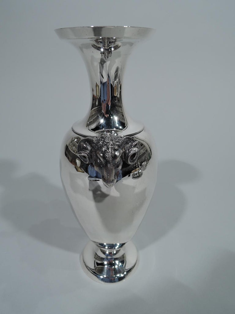 Early Tiffany Greek Revival Sterling Silver Ram’s Head Amphora Vase For ...