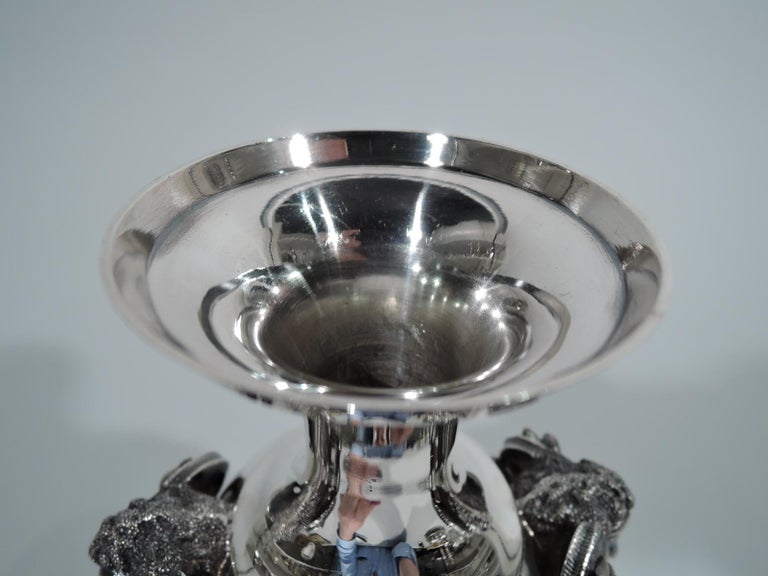 Early Tiffany Greek Revival Sterling Silver Ram’s Head Amphora Vase For ...