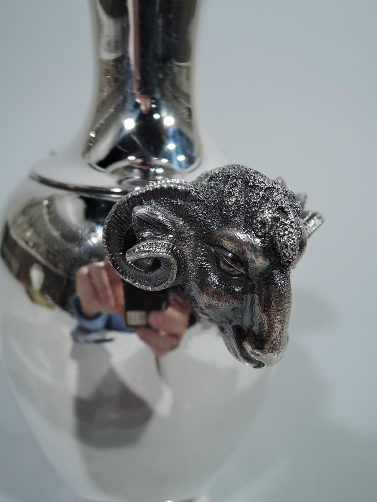 Early Tiffany Greek Revival Sterling Silver Ram’s Head Amphora Vase For ...