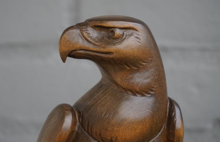 Early to Mid-20th Century Hand Carved Black Forest Sitting Eagle ...