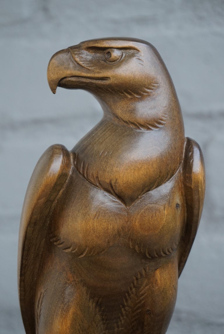 Early to Mid-20th Century Hand Carved Black Forest Sitting Eagle ...