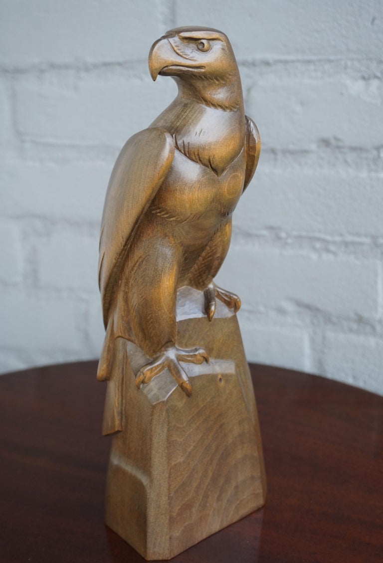 Early to Mid-20th Century Hand Carved Black Forest Sitting Eagle ...