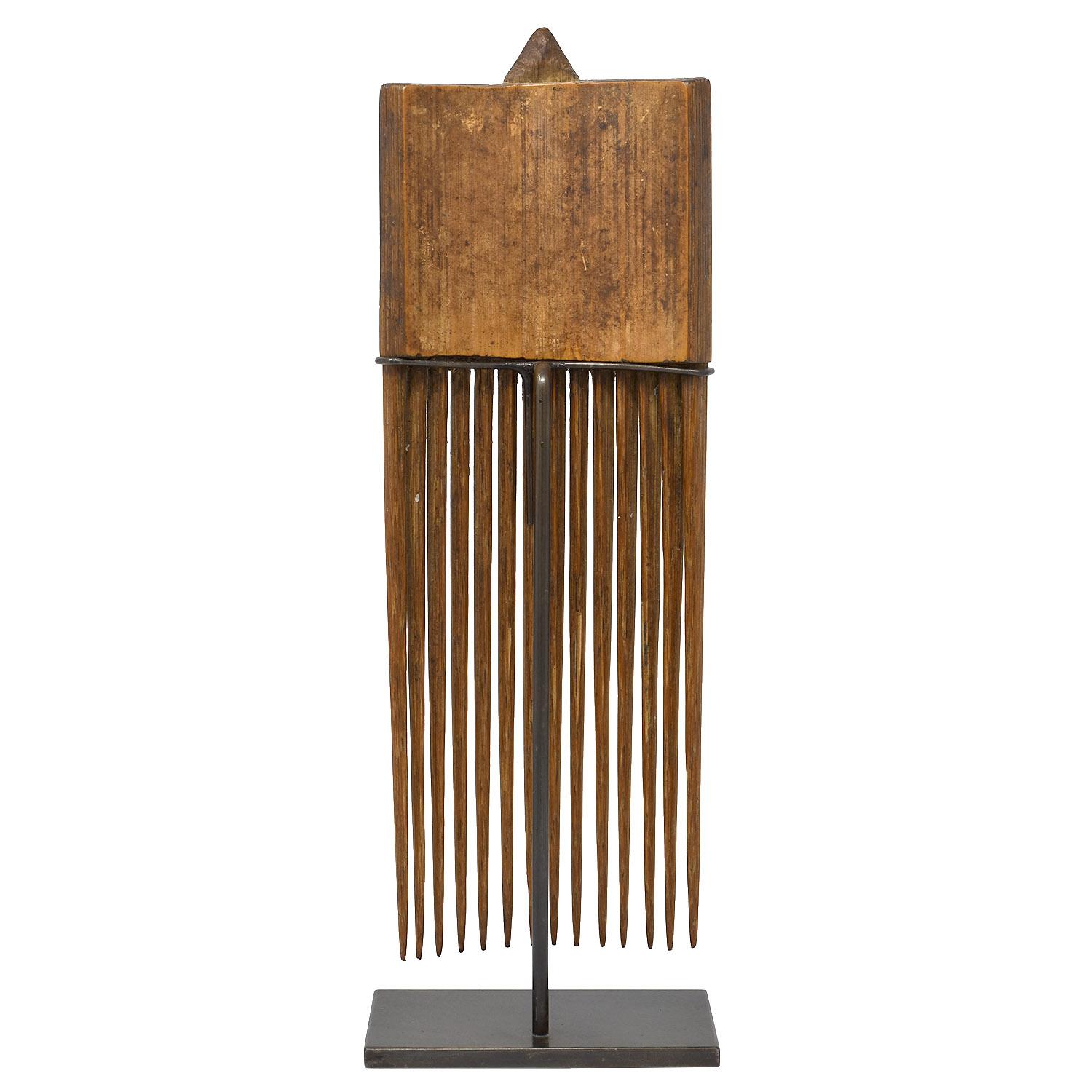 Early to Mid-20th Century Mounted Tribal Bamboo Comb, Papua New Guinea ...