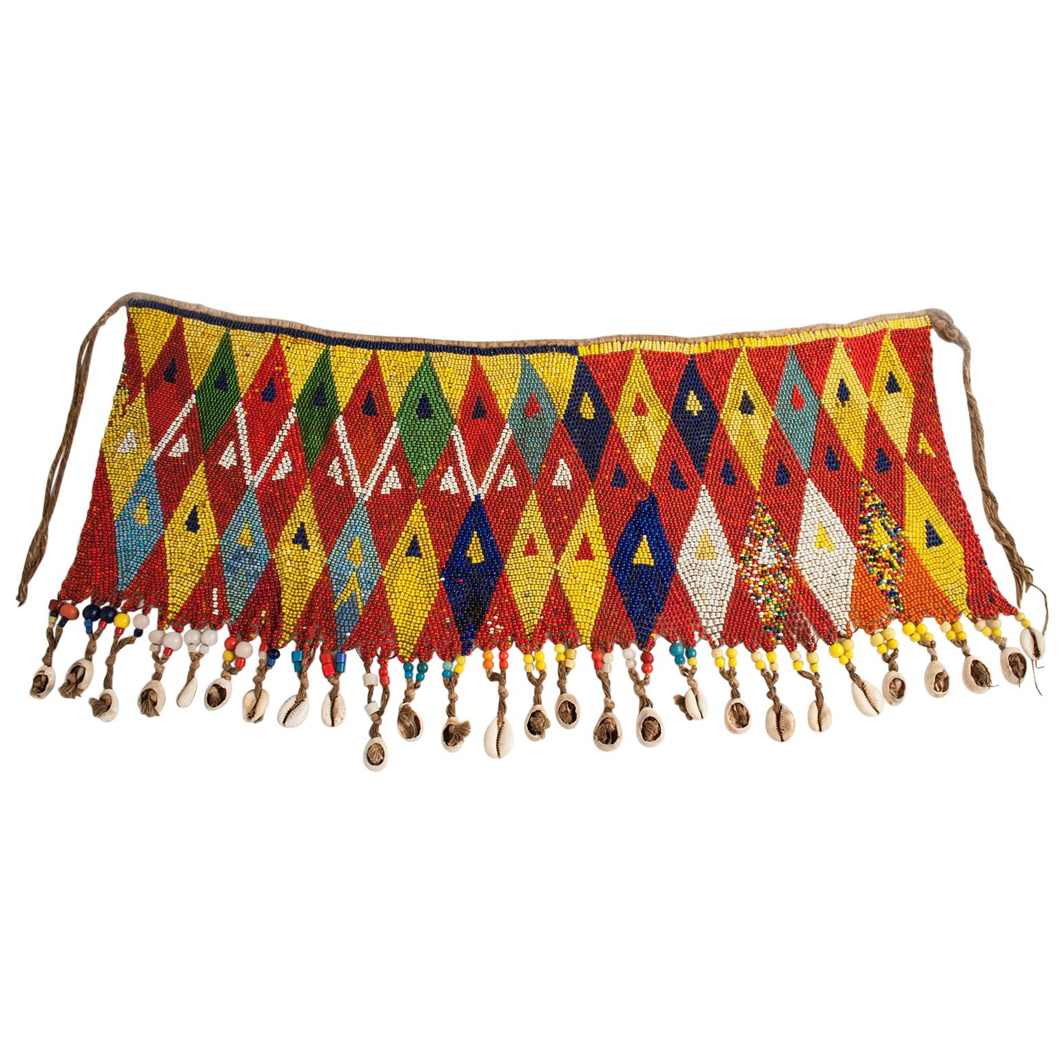 African Tribal Fine Framed Ba Tonga Beaded Apron at 1stDibs