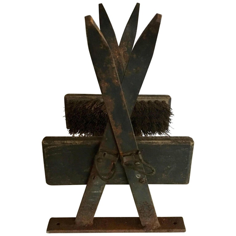 Early to Midcentury Ski Lodge Iron Boot Scrape For Sale at 1stDibs