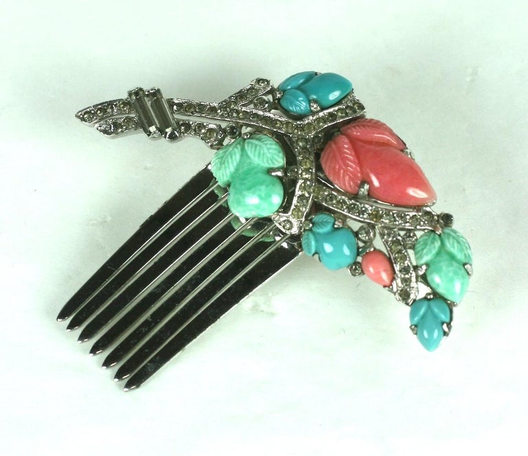 Early Trifari Fruit Salad Comb For Sale at 1stDibs