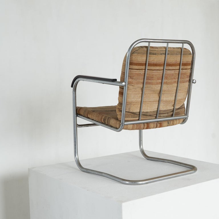 Early Tubular Chair in Original Upholstery For Sale at 1stDibs