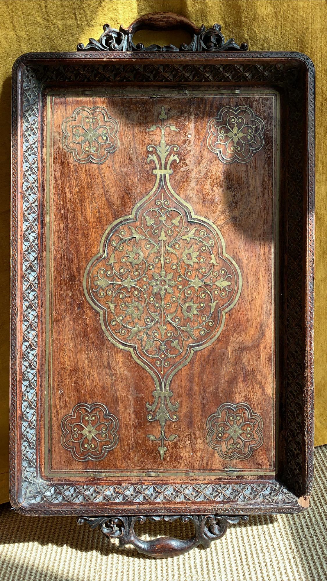 Early Twentieth Century Anglo Indian Inlaid Tray For Sale at 1stDibs