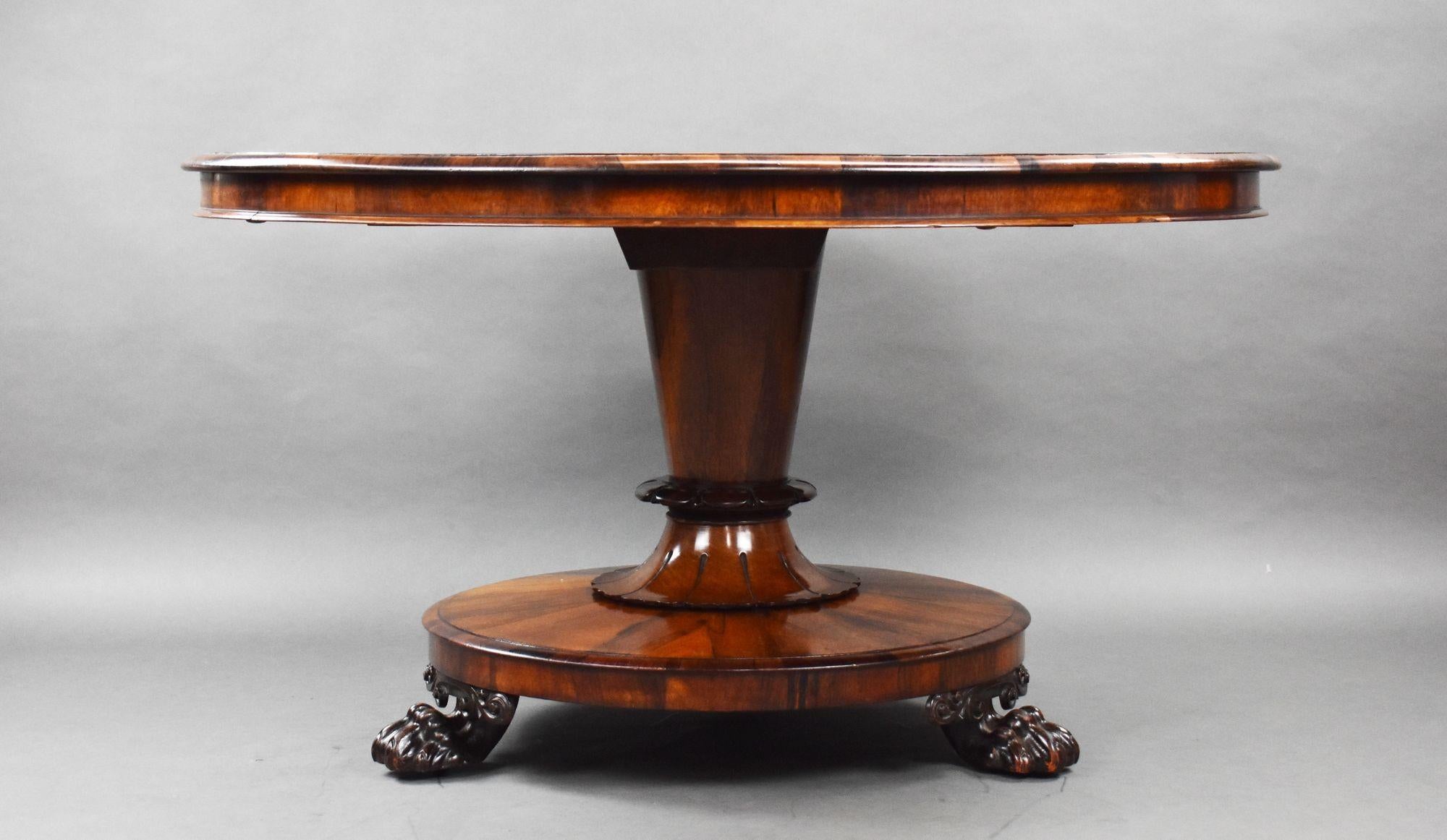 Early Victorian Circular Rosewood Breakfast Table For Sale at 1stDibs
