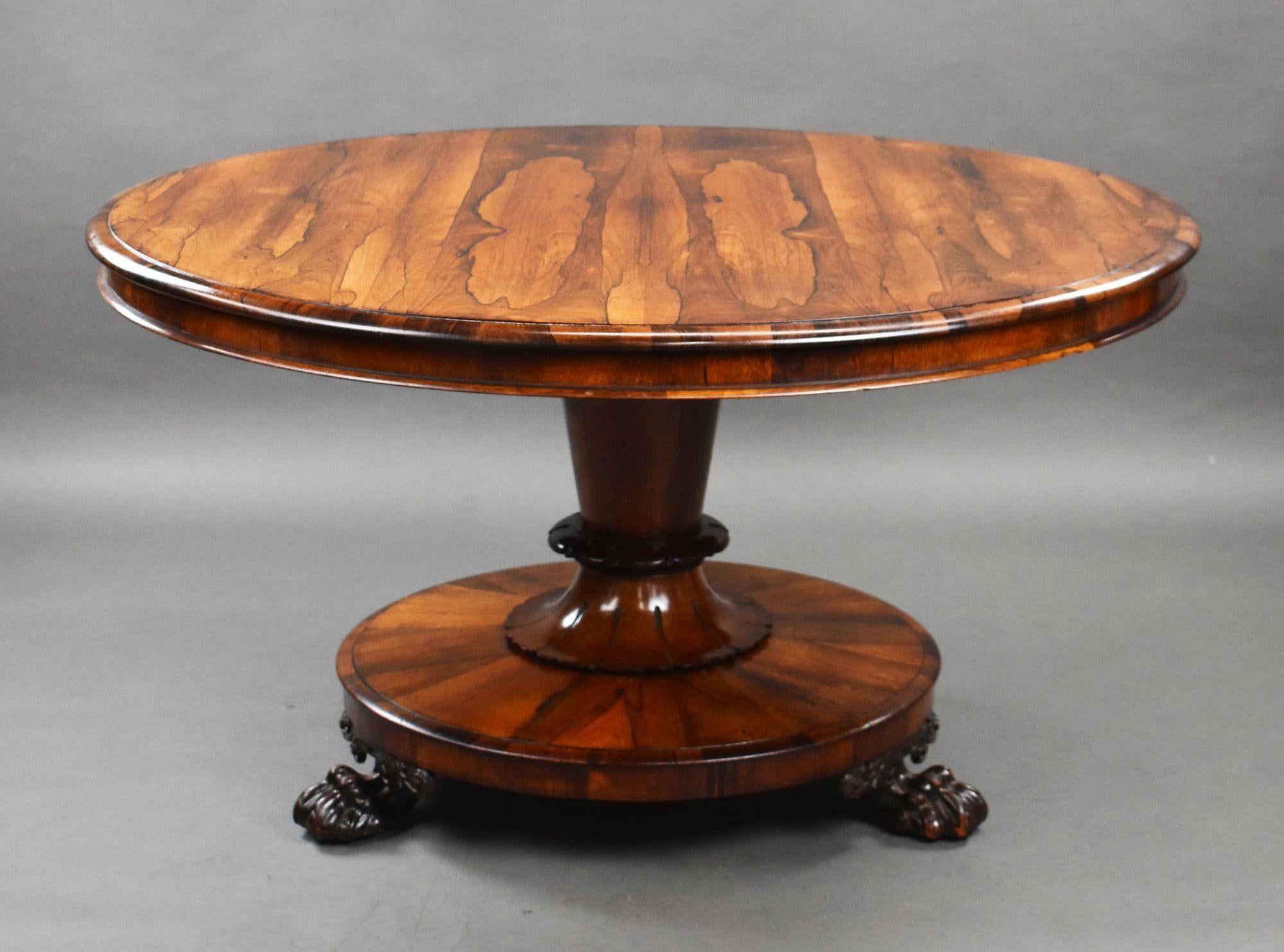 Early Victorian Circular Rosewood Breakfast Table For Sale at 1stDibs