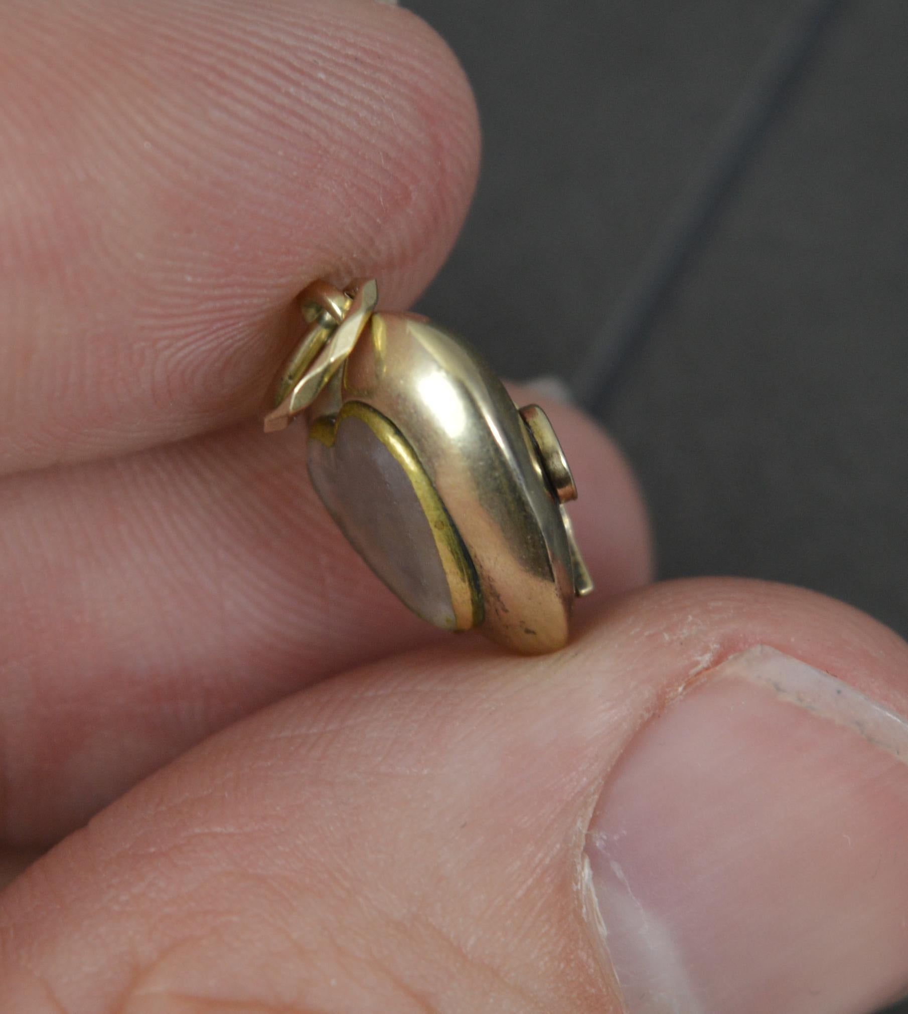 Early Victorian Heart Shape 9ct Gold Turquoise Forget Me Not Locket ...