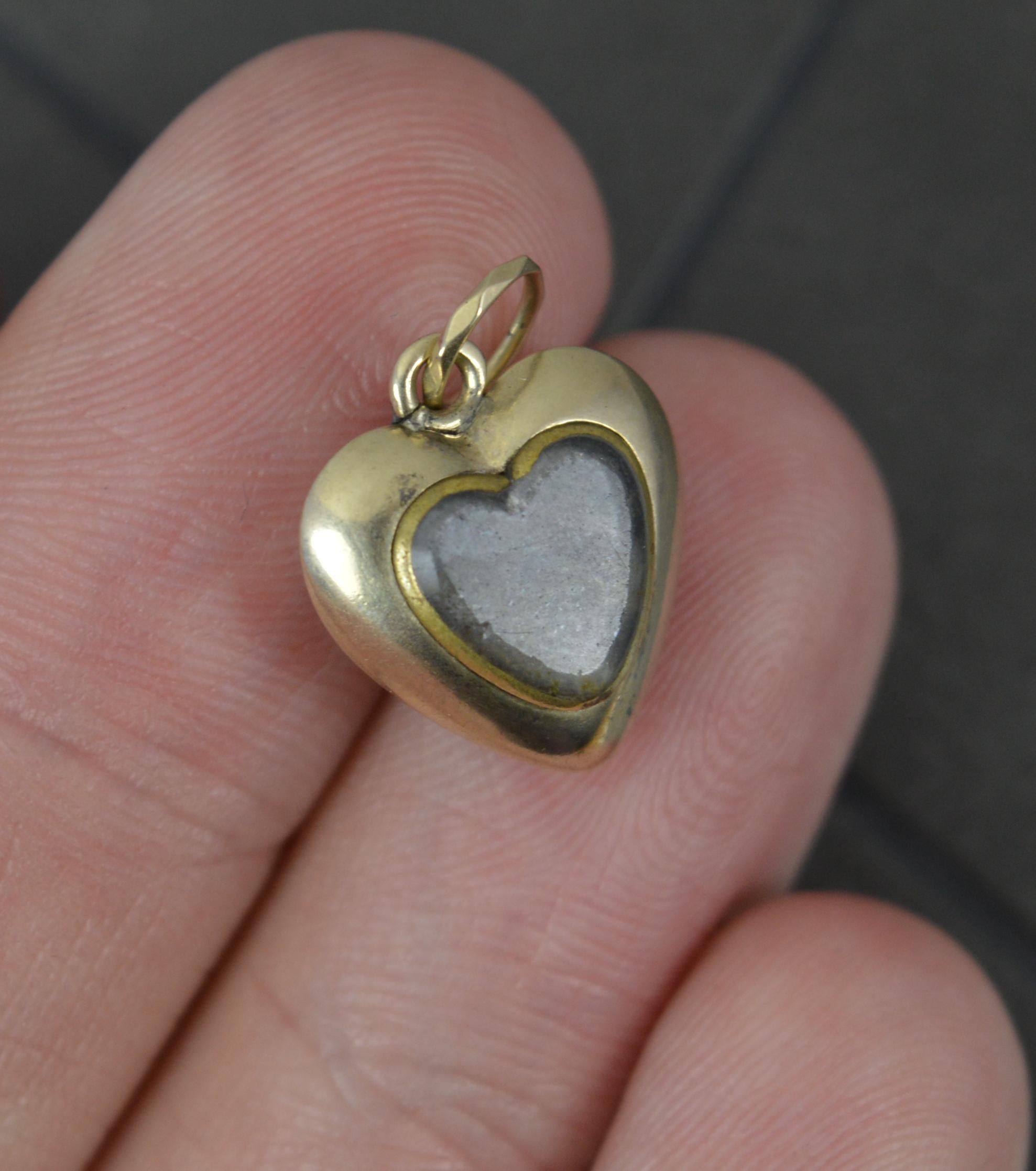 Early Victorian Heart Shape 9ct Gold Turquoise Forget Me Not Locket ...