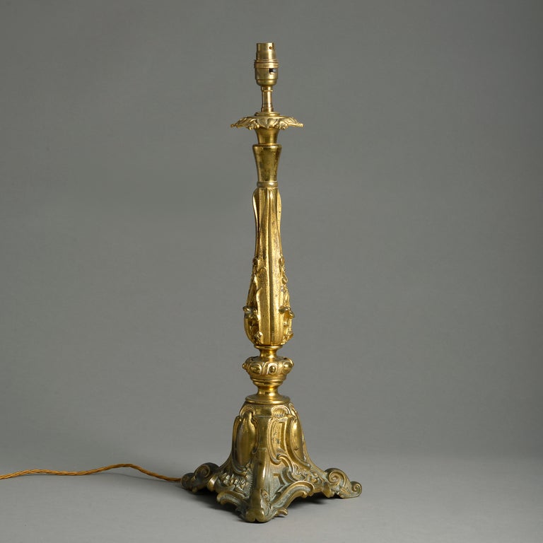 Early Victorian Lacquered Brass Table Lamp For Sale at 1stDibs