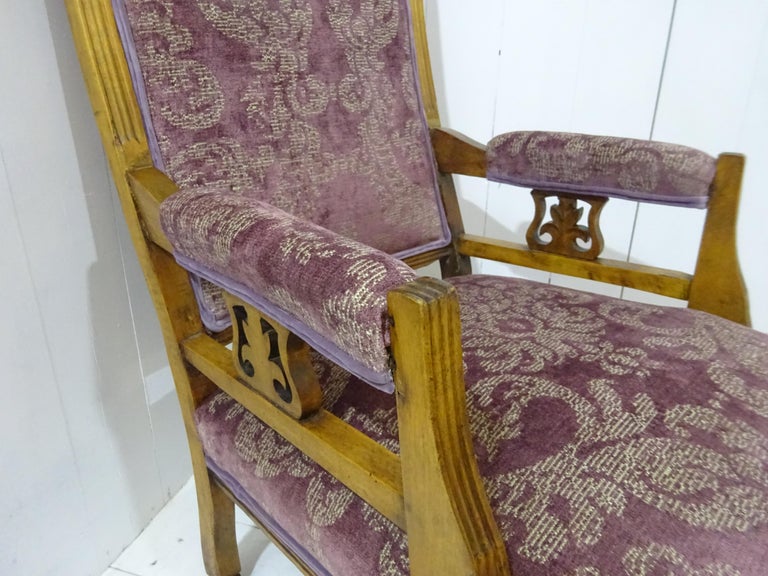Early Victorian Library Reading Chair in Floral Chenille For Sale at ...