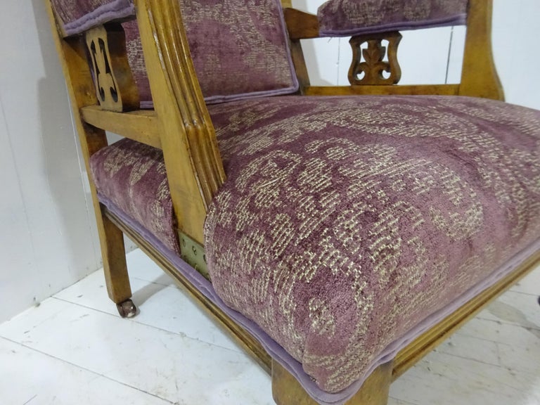 Early Victorian Library Reading Chair in Floral Chenille For Sale at ...