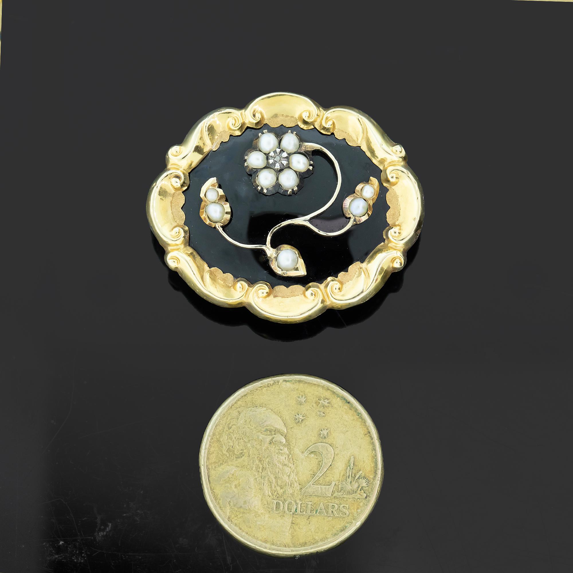 Early Victorian Mourning Brooch Circa 1840s For Sale at 1stDibs