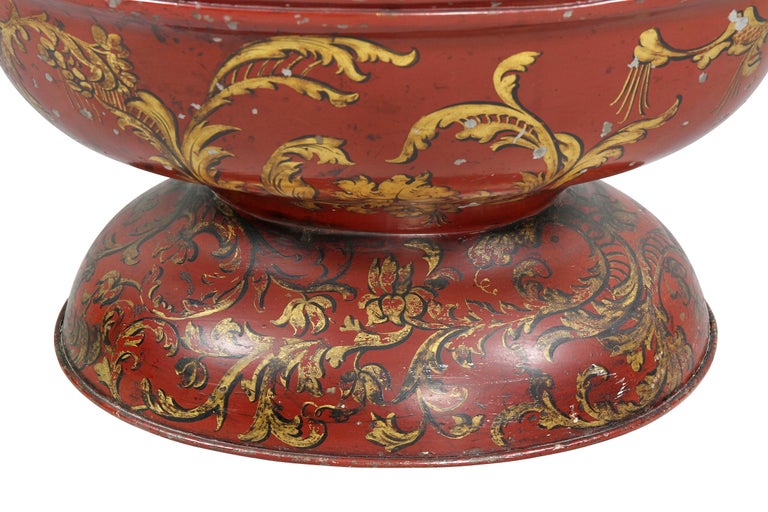 Early Victorian Red Tole Ware Coal Scuttle For Sale at 1stDibs