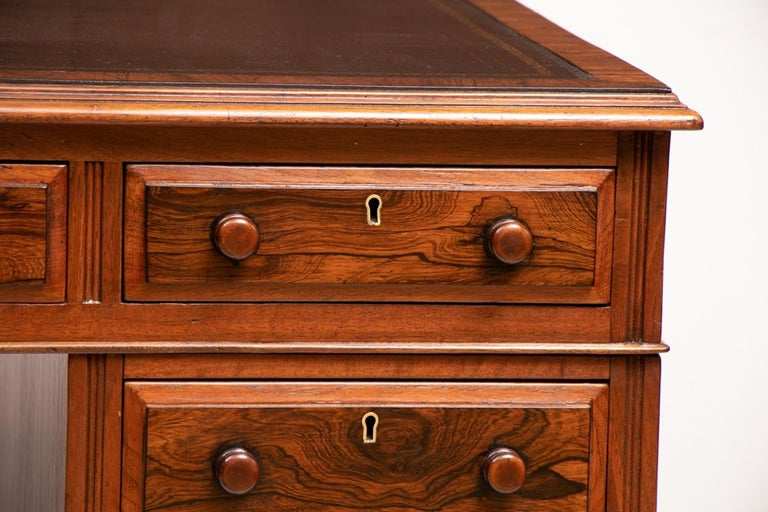 Early Victorian Rosewood Pedestal Writing Desk, circa 1840 at 1stDibs