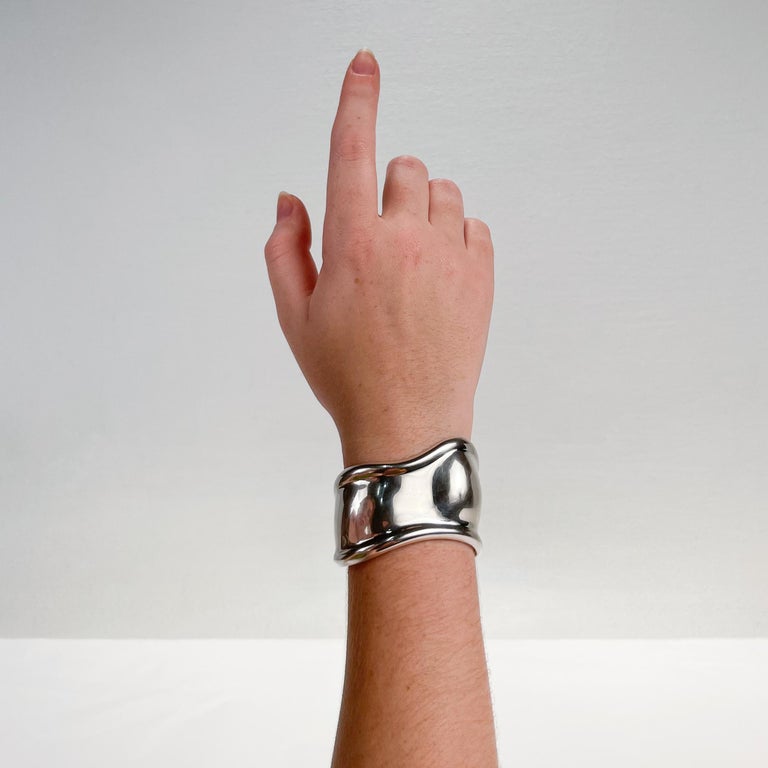 Early Vintage Tiffany and Co Elsa Peretti Sterling Silver Bone Cuff ...