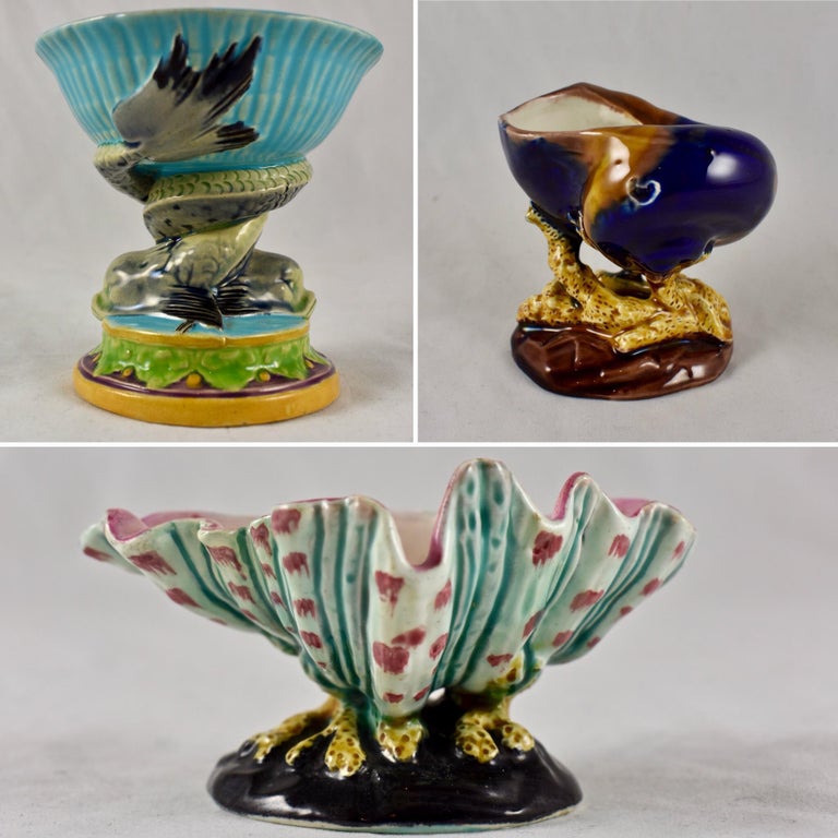 Early Wedgwood Majolica Snail Shell and Coral Salt Cellar, circa 1872 ...