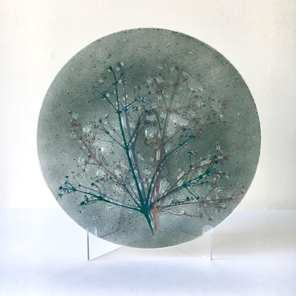 Early Wells Street Studio Abstract Fused Glass Plate by Higgins 1950s ...