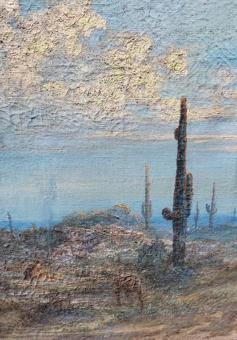 Early Western Scene Oil Painting Signed David Swing 1939 For Sale at ...