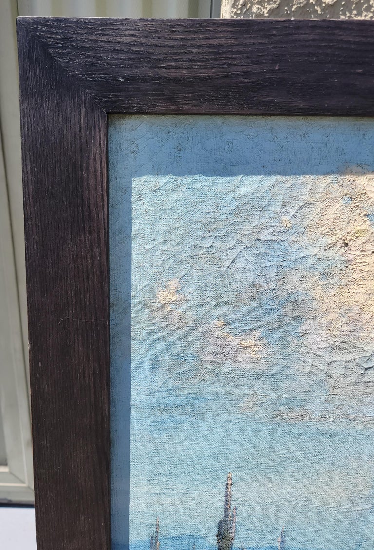 Early Western Scene Oil Painting Signed David Swing 1939 For Sale at ...