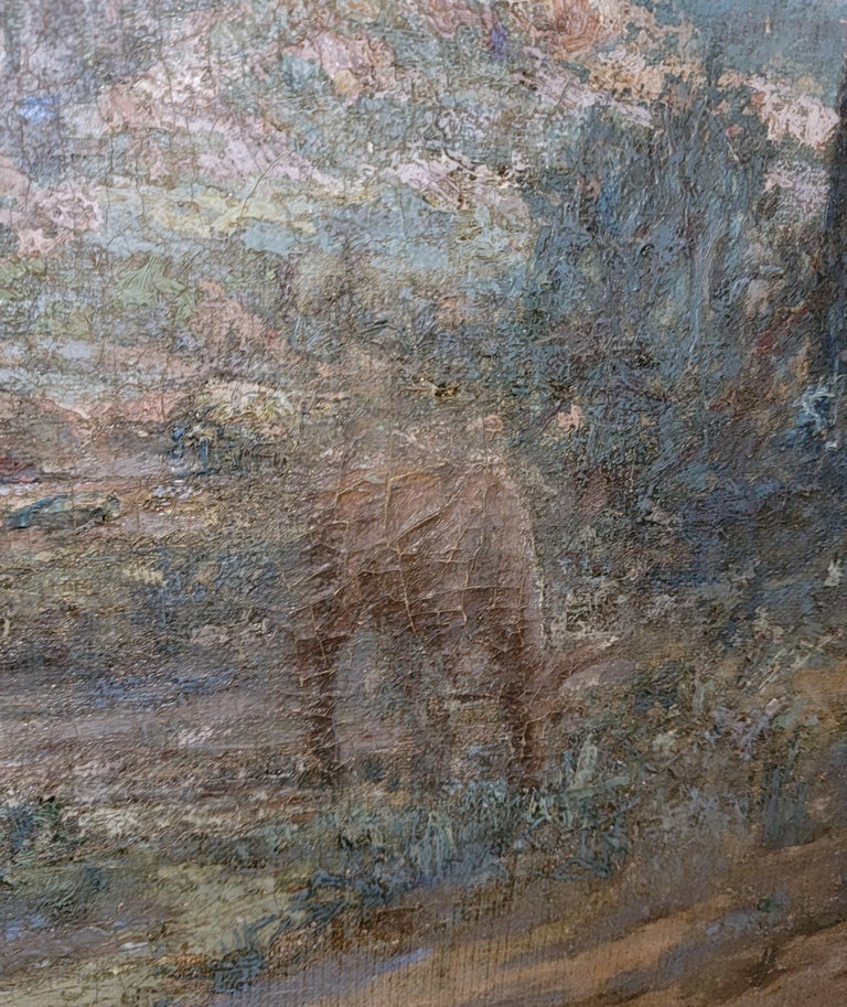 Early Western Scene Oil Painting Signed David Swing 1939 For Sale at ...