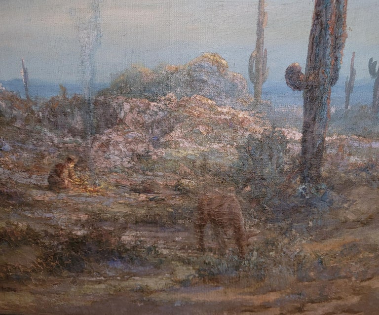 Early Western Scene Oil Painting Signed David Swing 1939 For Sale at ...
