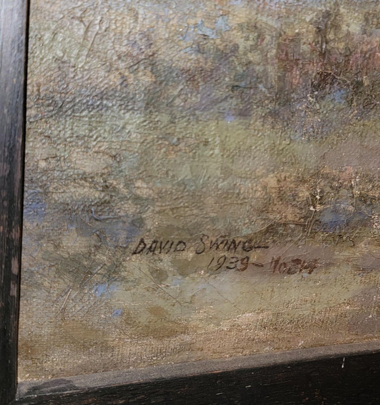 Early Western Scene Oil Painting Signed David Swing 1939 For Sale at ...