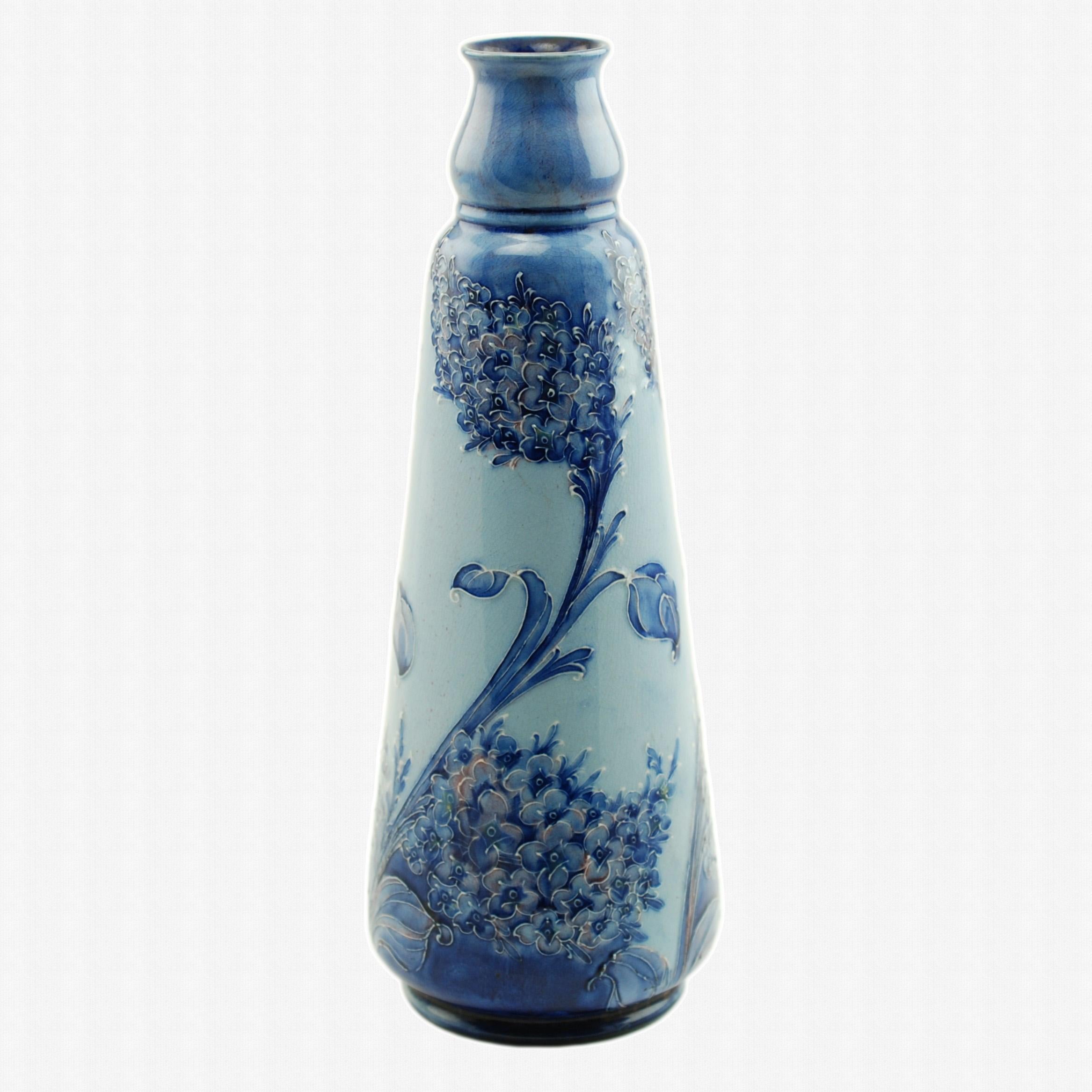 Early William Moorcroft for James Macintyre Blue Florian Ware Vase ...