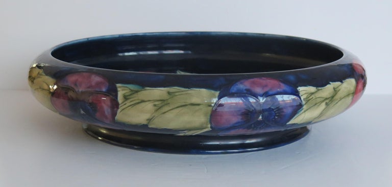 Early William Moorcroft Pottery Large Dish in Pansy Pattern, circa 1928 ...