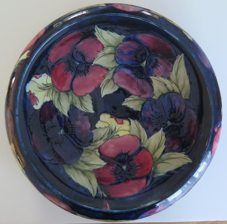 Early William Moorcroft Pottery Large Dish in Pansy Pattern, circa 1928 ...