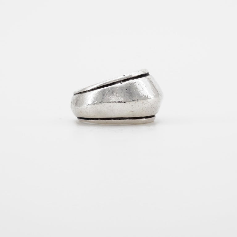 Early William Spratling Silver Ring in Heavy Silver with Bevel Center ...