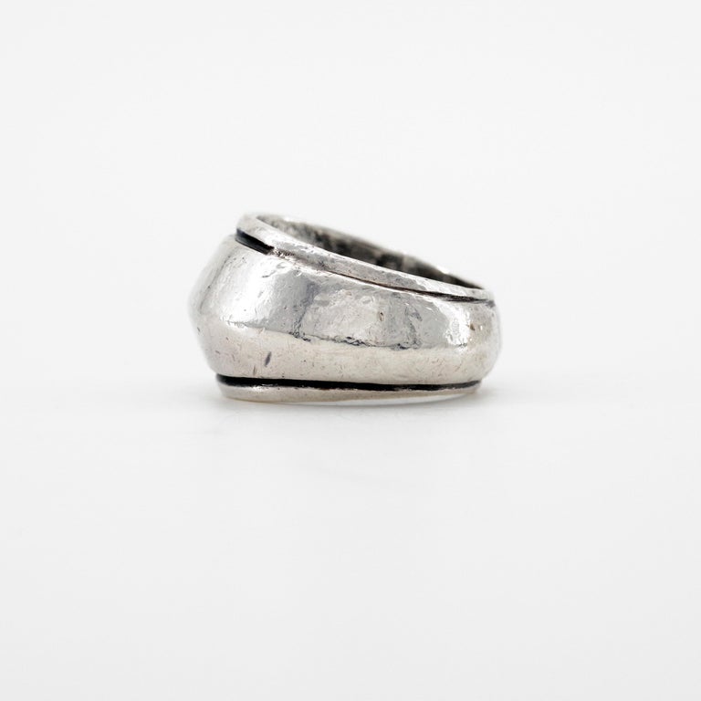 Early William Spratling Silver Ring in Heavy Silver with Bevel Center ...