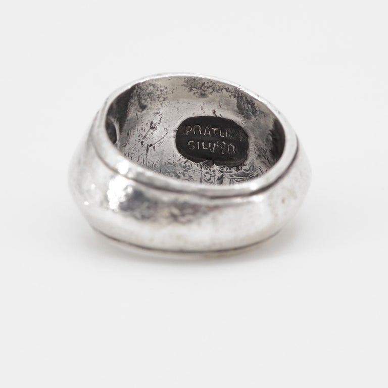 Early William Spratling Silver Ring in Heavy Silver with Bevel Center ...