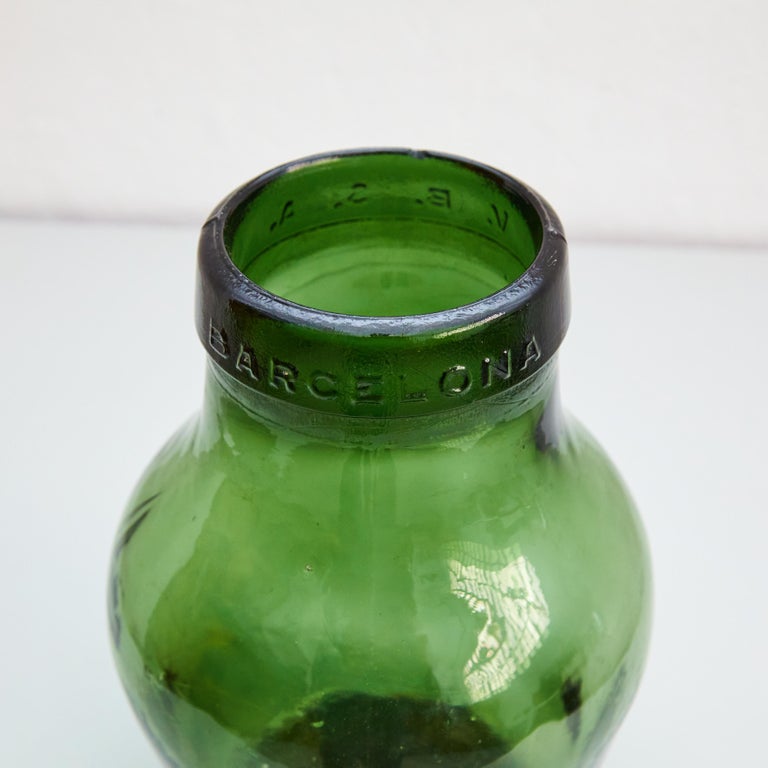 Early 20th Centry Spanish Glass Bottle Vase, circa 1940 For Sale at 1stDibs