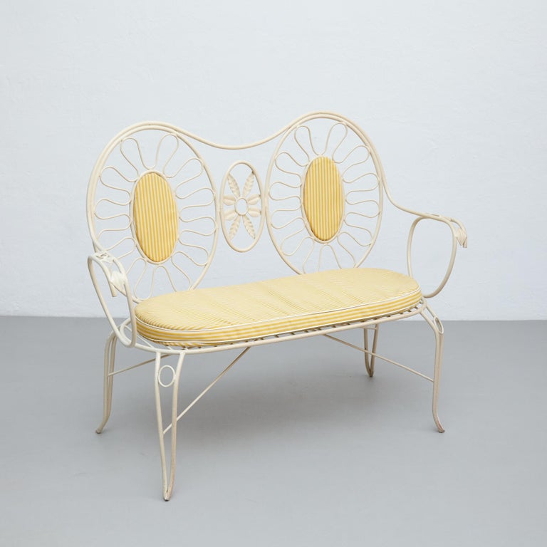 Early 20th Century White Lacquered French Garden Bench, circa 1940 For ...