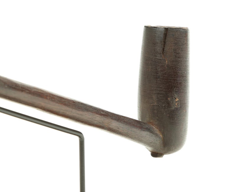 Early Zulu Wood Smoking Pipe on Custom Stand, South Africa Smooth ...