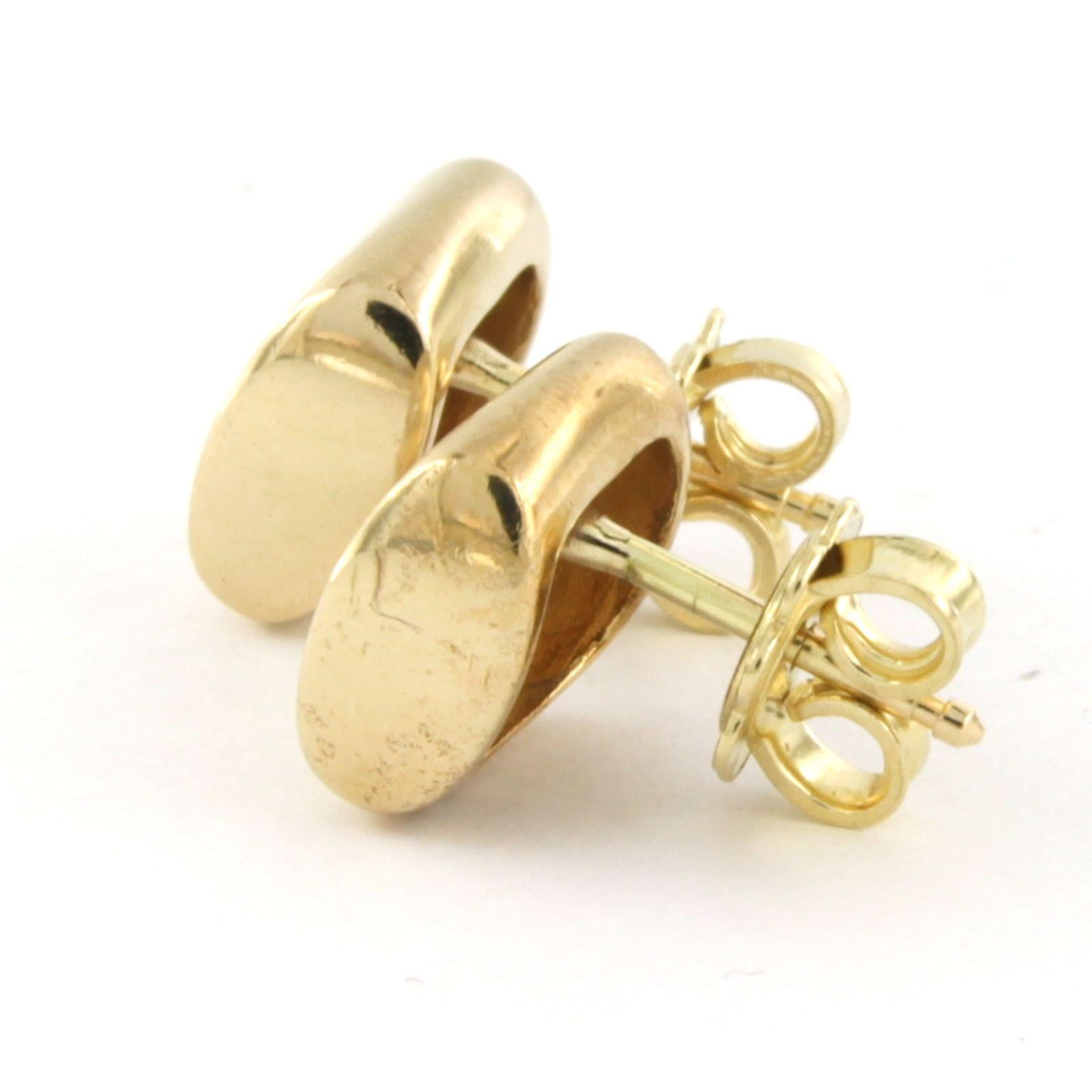 Earring set with diamonds 14k yellow gold For Sale at 1stDibs