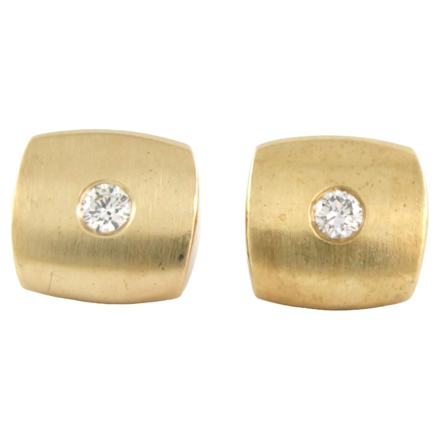 Earrings set with citrine and diamonds 14k yellow gold For Sale at 1stDibs