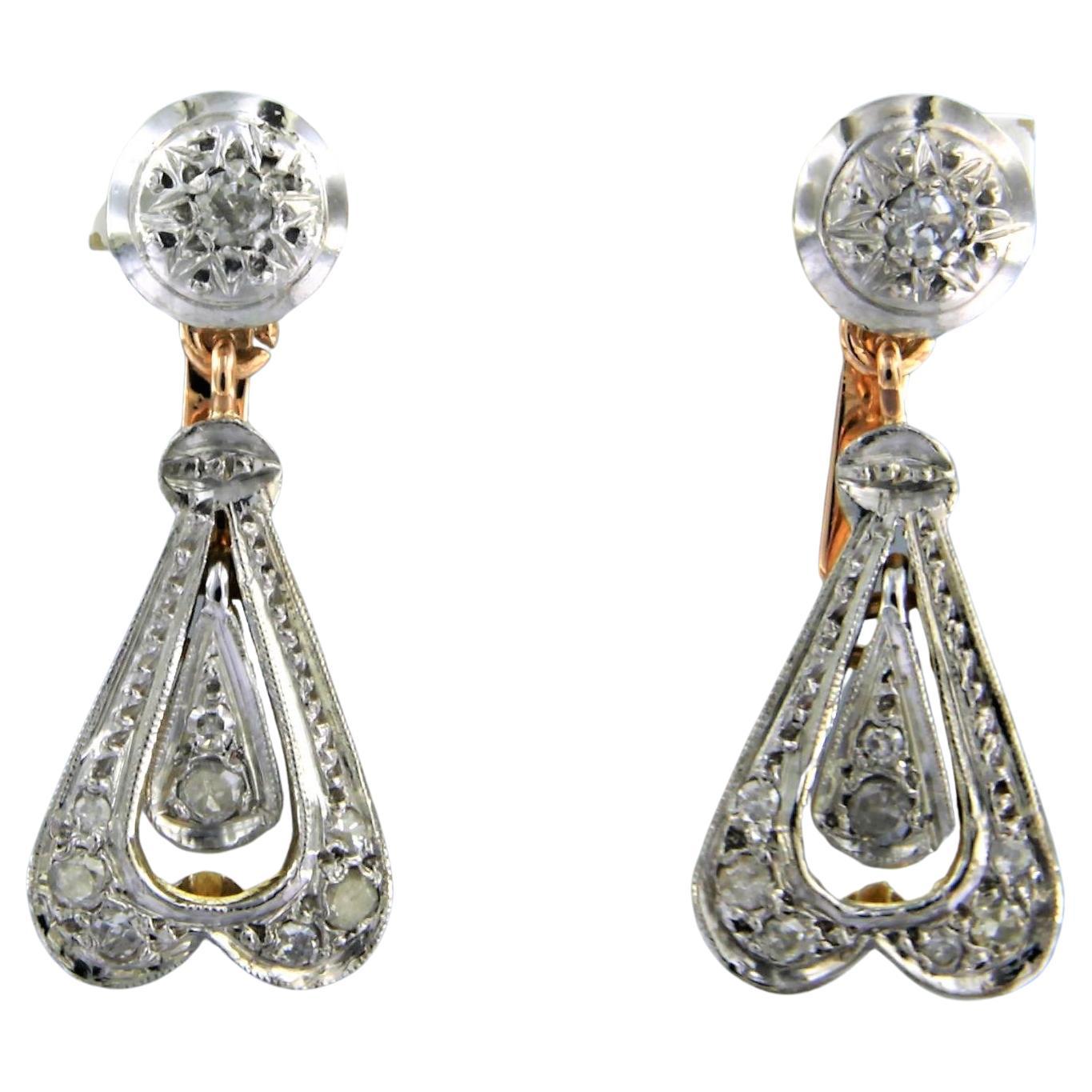 GOLD BAUER - Earrings set with diamonds 18k bicolour gold For Sale at ...