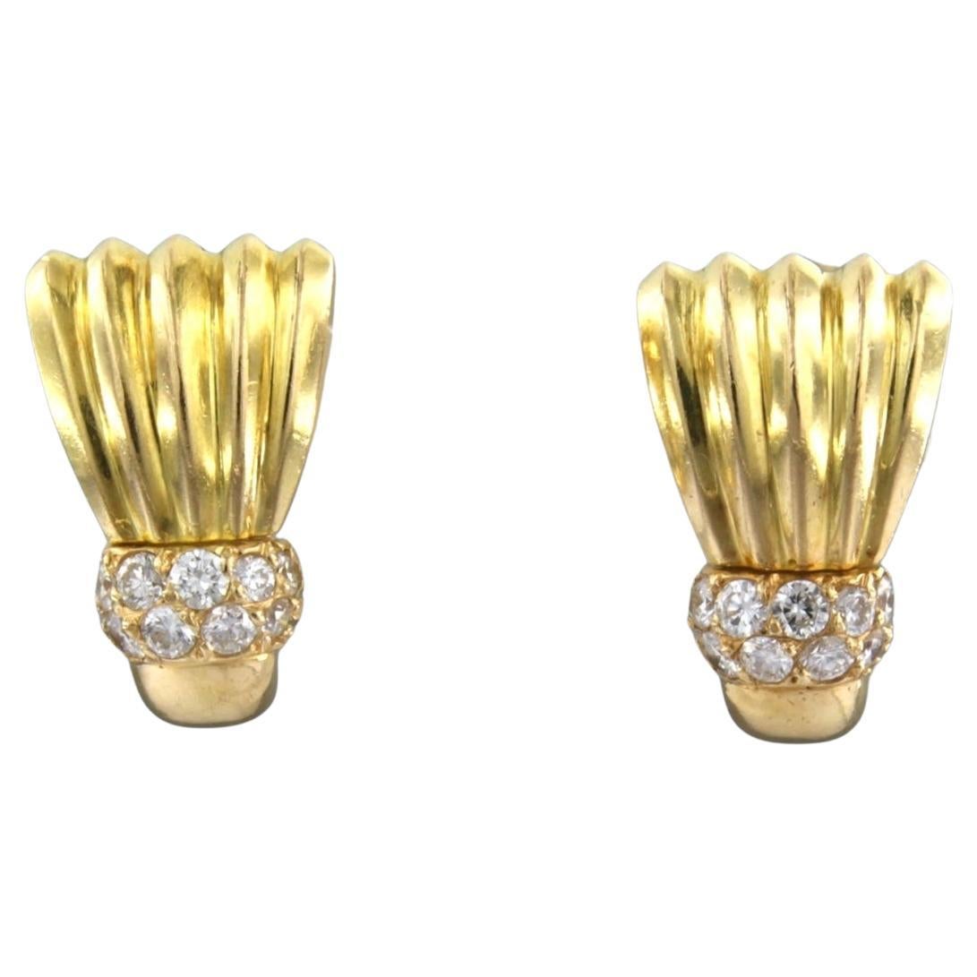 18K Yellow Gold Snail Diamond Earrings For Sale at 1stDibs
