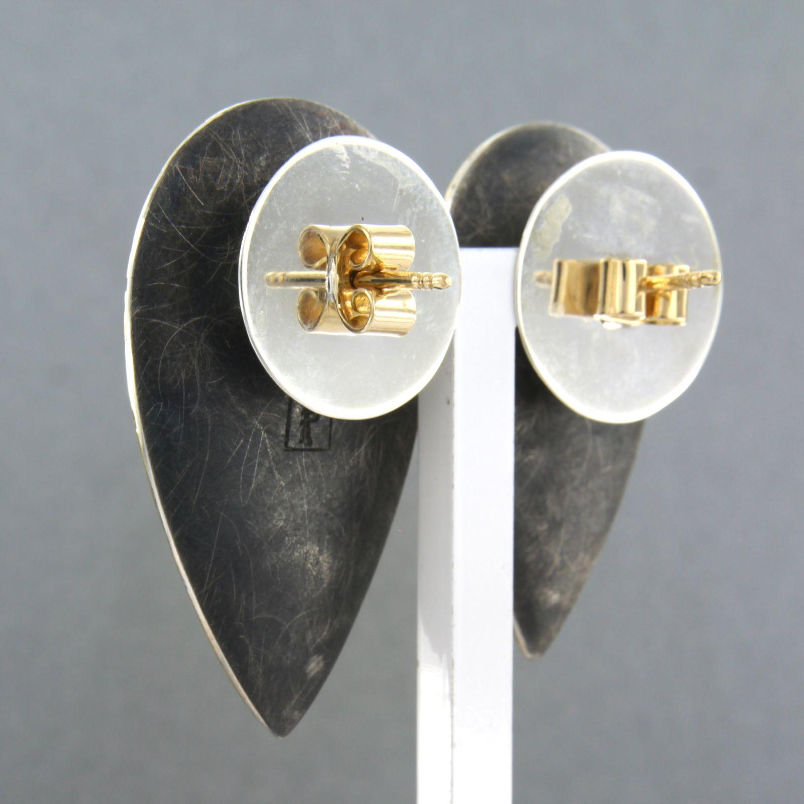 Earrings 18k gold and 835 silver For Sale at 1stDibs