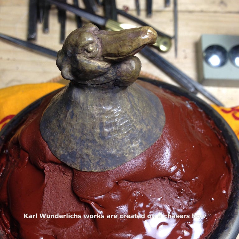 Earrings by Karl Wunderlich Gold Bronze Silver Sapphires Colored ...