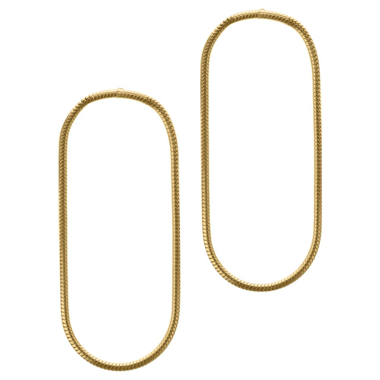 Zolotas Greece Ram's Head Gold Hoop Earrings at 1stDibs