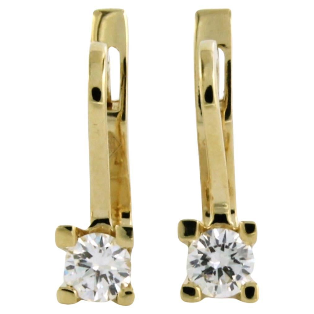 Earrings set with diamonds 14k yellow gold For Sale at 1stDibs