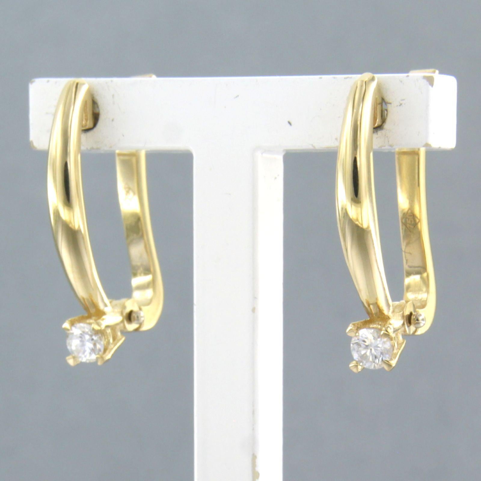Earrings set with diamonds 18k yellow gold For Sale at 1stDibs